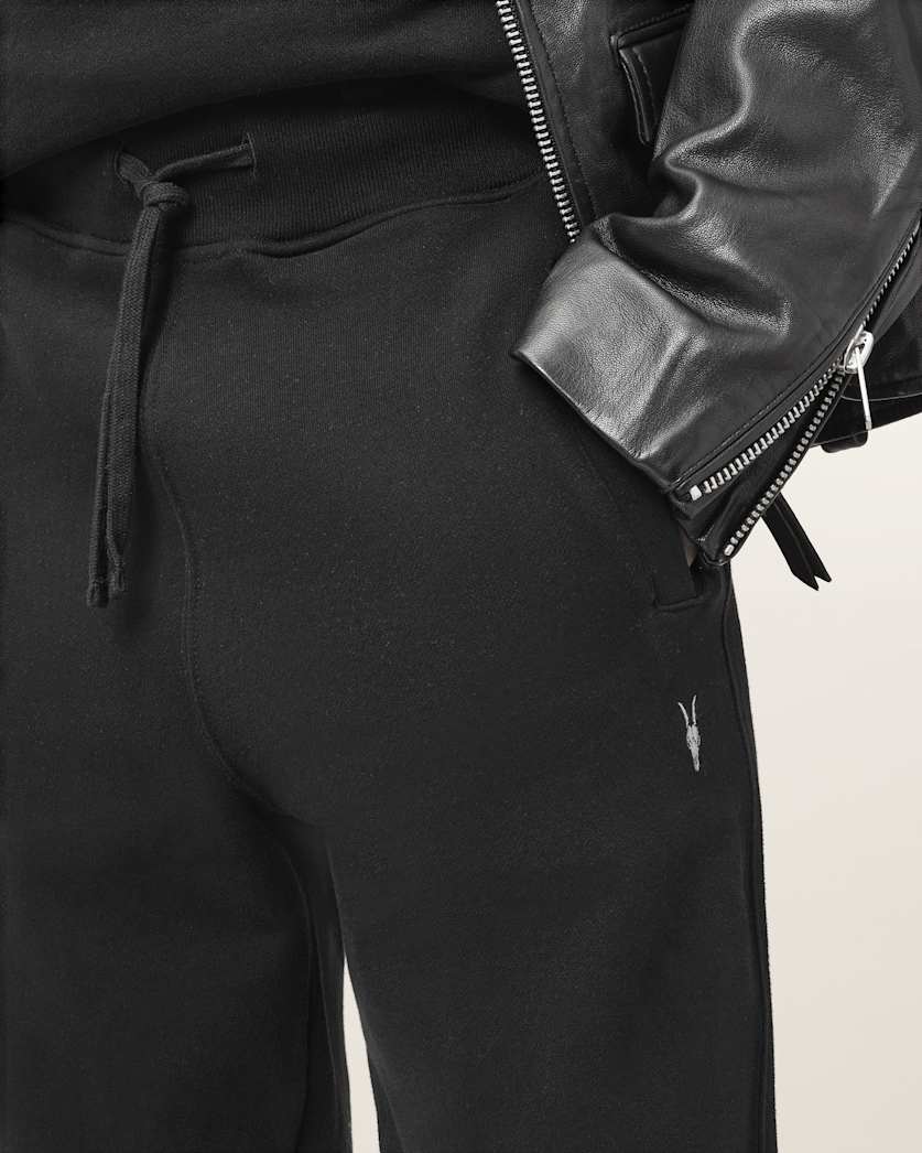 Raven Cuffed Slim Fit Ramskull Joggers Black | ALLSAINTS